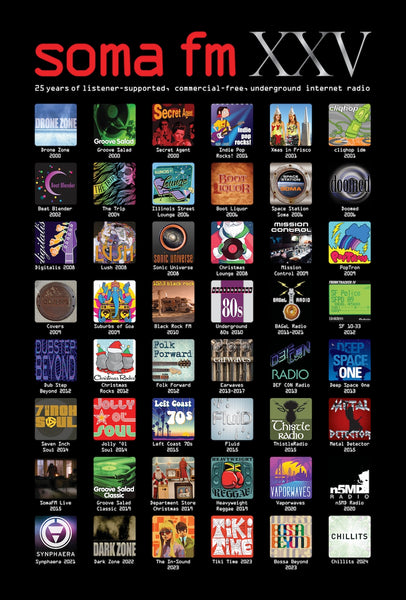 SomaFM XXV 25th Anniversary Poster 20x30"